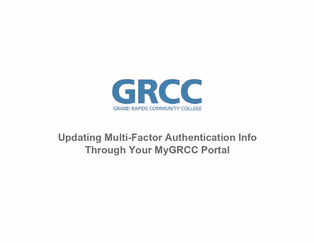 Update MyGRCC MFA Walkthrough