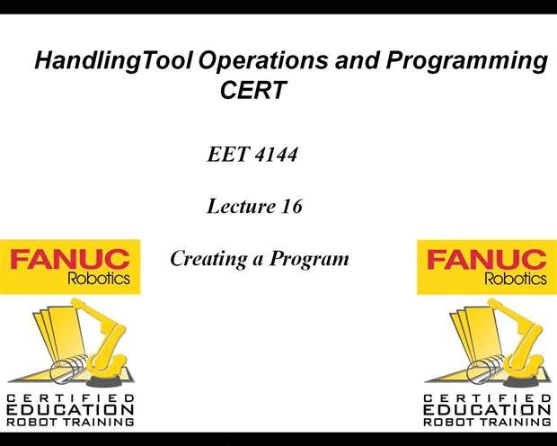 Lecture 16 Creating the Program Part I