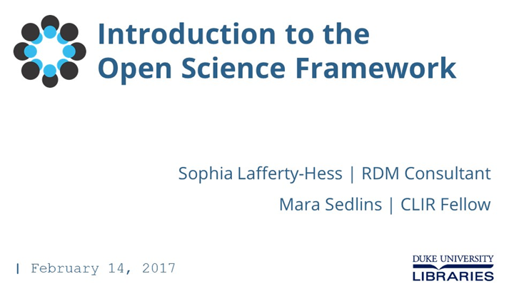 Introduction to the Open Science Framework
