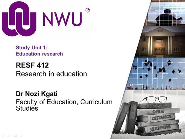 RESF 411- Dr N Kgati- Study Unit 1 (Orientation)