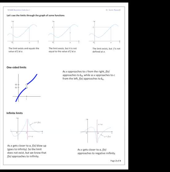 The limit of a function Part 2
