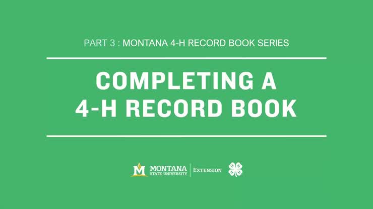 Completing a 4-H Record Book