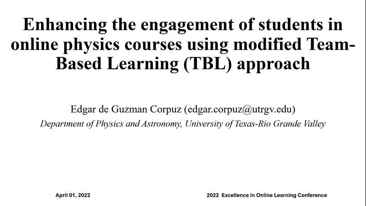 Enhancing the Engagement of Students in Online Physics Courses using ...