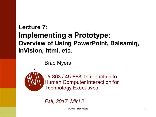 Lecture 07: Implementing a Prototype