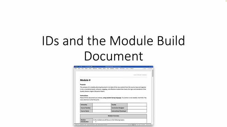 IDs and Module Build Documents