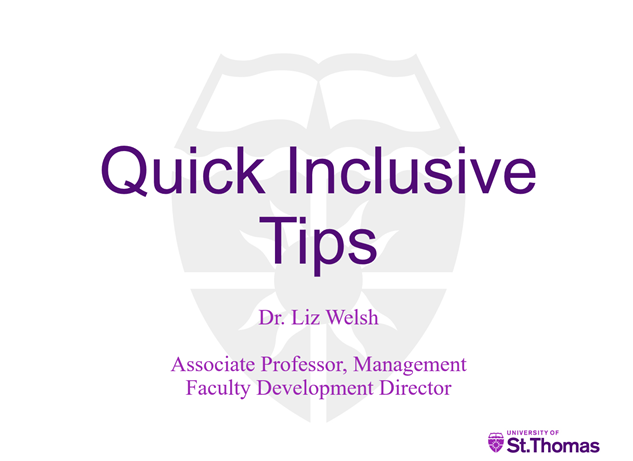 Quick Inclusive Tips for the First Day