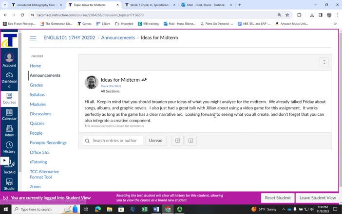 Wednesday Check-In (Please watch)