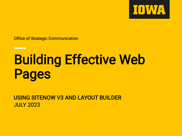 Training: Building effective web pages