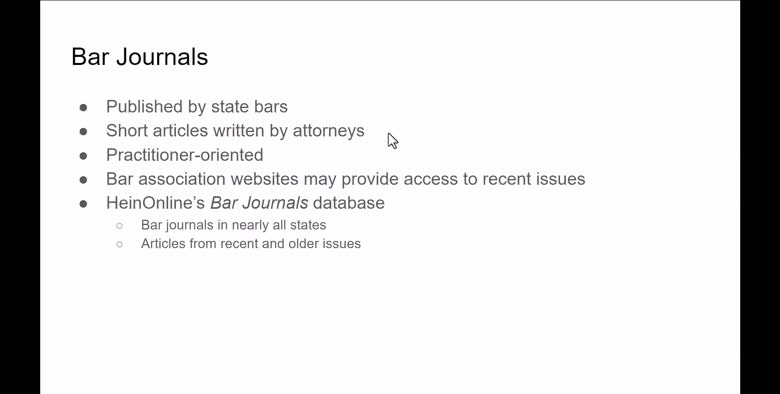 Accessing Bar Journals