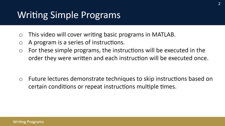 Writing Simple Programs