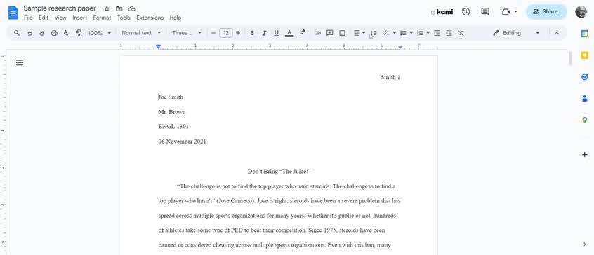 Hints for your paper
