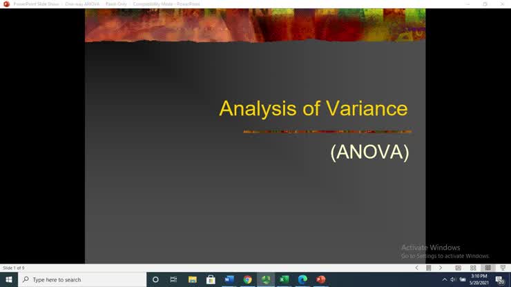 One-way ANOVA PowerPoint