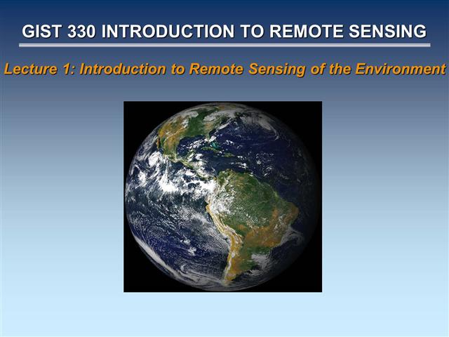 Introduction to Remote Sensing Part 2