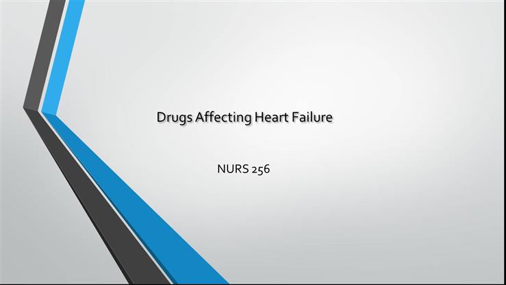 Drugs Affecting Heart Failure
