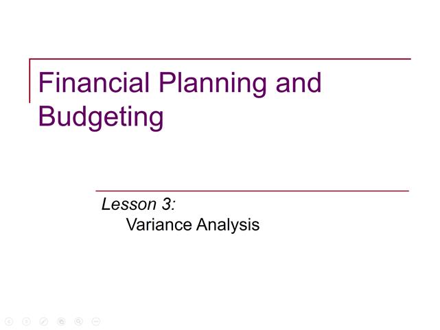 Financial Planning and Budgeting Lesson 3