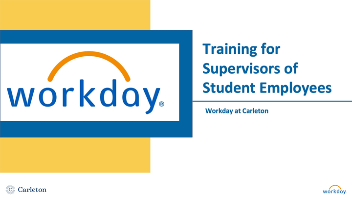 Student Work Supervisor Training - Workday