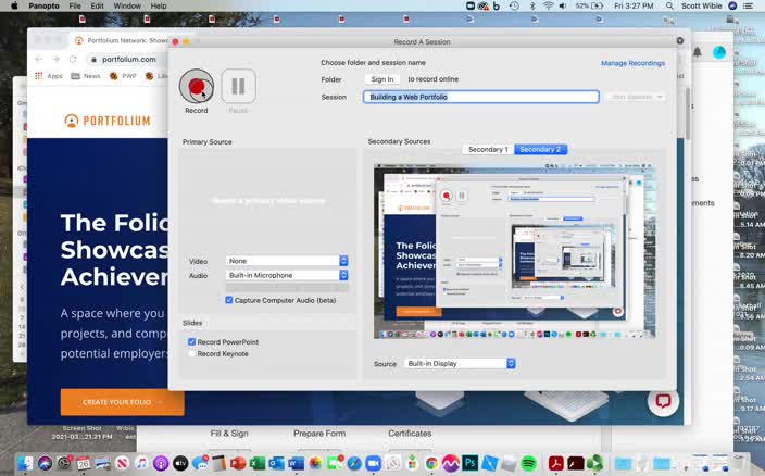 Building a Web Portfolio in Portfolium