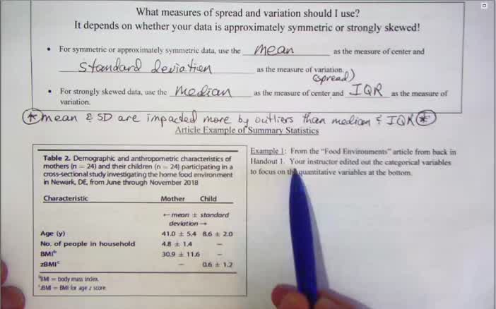 Handout 4 Part 5 One Quantitative Variable Part 1 (Descriptive Statistics)