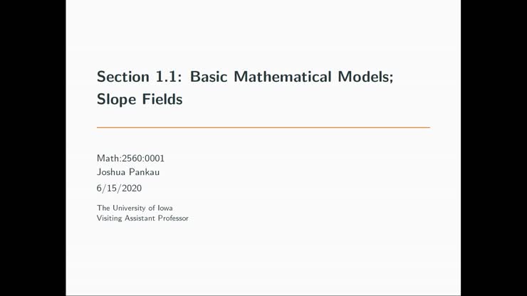 Section 1.1 - Basic Mathematical Models; Slope Fields