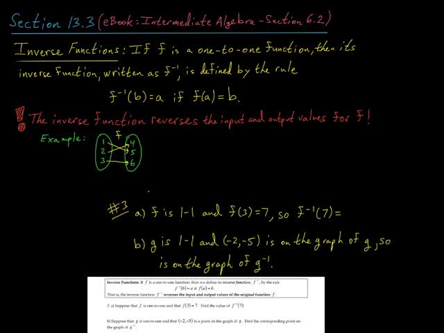Inverse Functions - Inverse Functions and #3