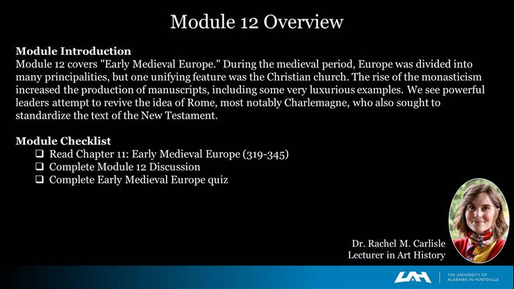 ARH 100: Module 12 Overview