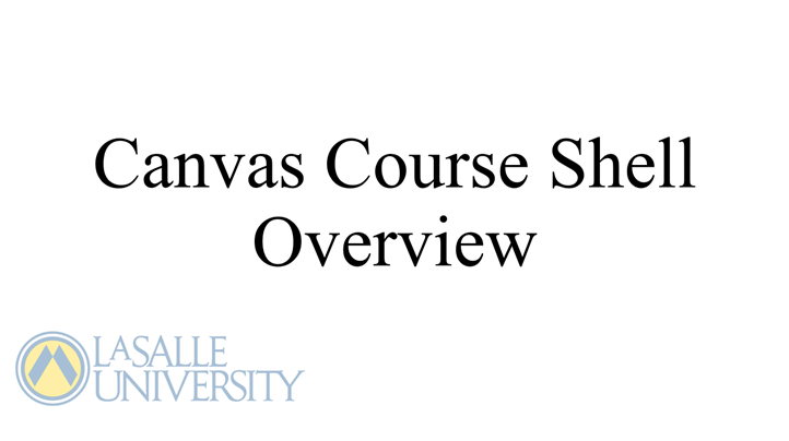 Canvas Course Shell Overview