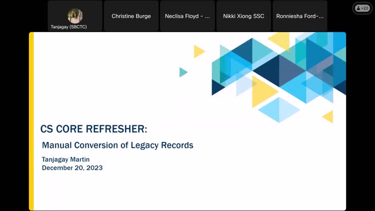 CS Core Refresher - Manual Conversion of Legacy Records