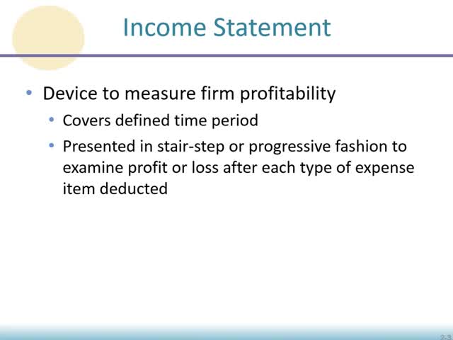 Lecture 2.2a Income Statement