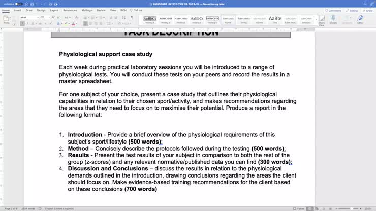 Exercise Physiology Assignment 2 video