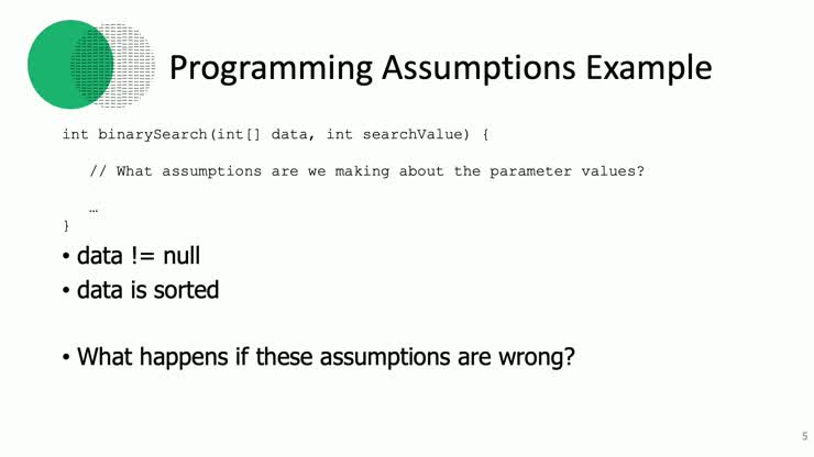 CS 240 - Defensive Programming: Assertions