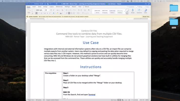 MBA 639 - Roman Teper - Learning and Teaching Assignment Handout