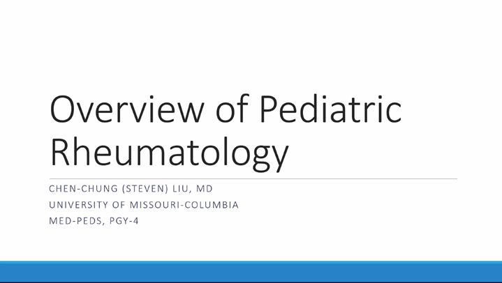 "Overview of Pediatric Rheumatology" - Liu MD