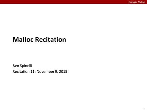 Recitation 11: Malloc Lab