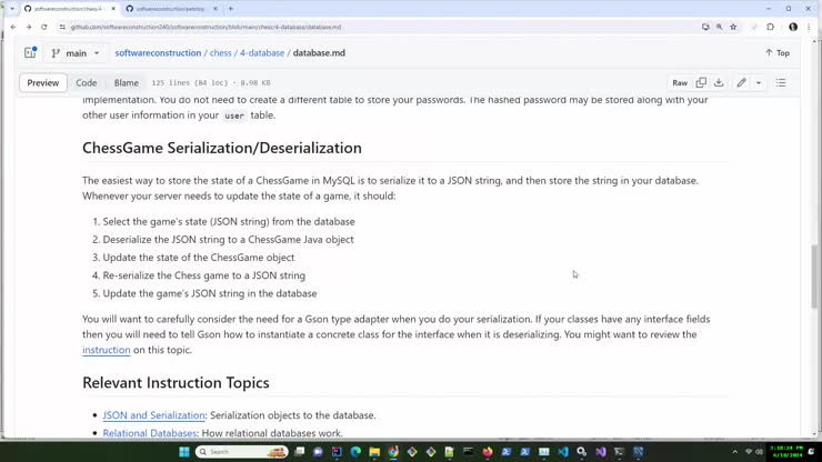 CS - 240 - ChessGame Serialization/Deserialization