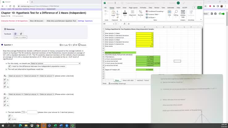 Math 146 Chapter 10 Two Population Means