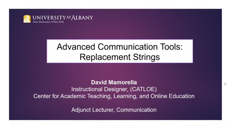 Advanced Communication Tools: Replacement Strings
