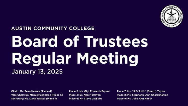 January 13, 2025: Regular Meeting