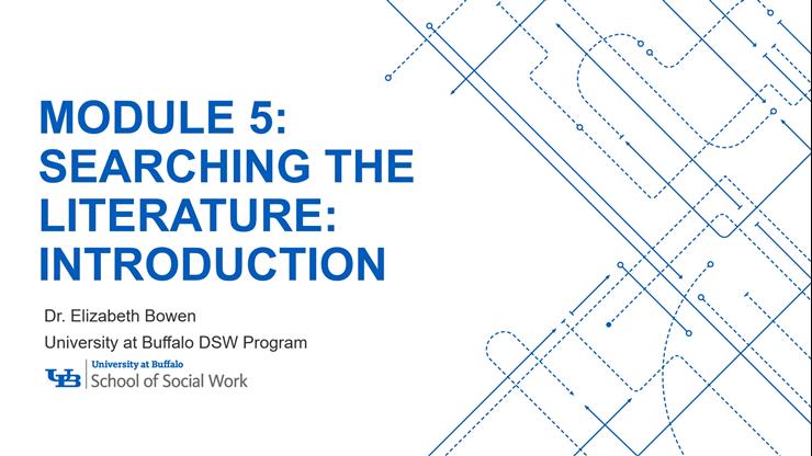 Module 5: Searching the Literature: Intro