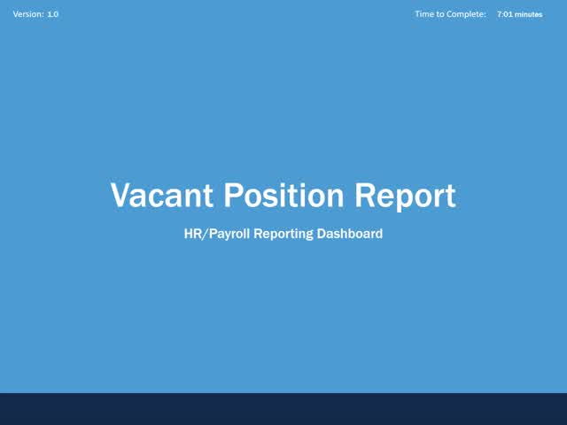 Vacant Position Report Micro Training