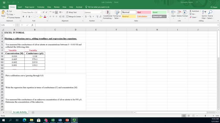 Excel Tutorial: Plotting Calibration Curves and Simple Calculations