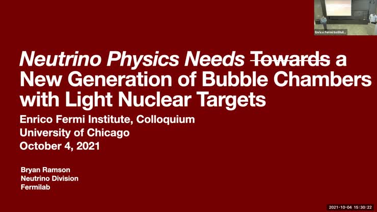 EFI Colloquium - Bryan Ramson, Fermilab
