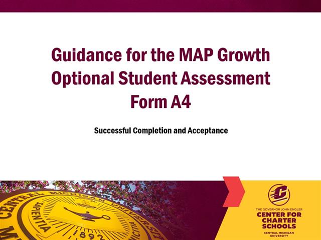 Guidance for the MAP Growth Optional Student Assessment Form A4