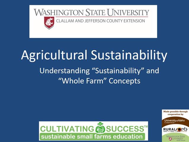 Agricultural Sustainability - Clea Rome WSU