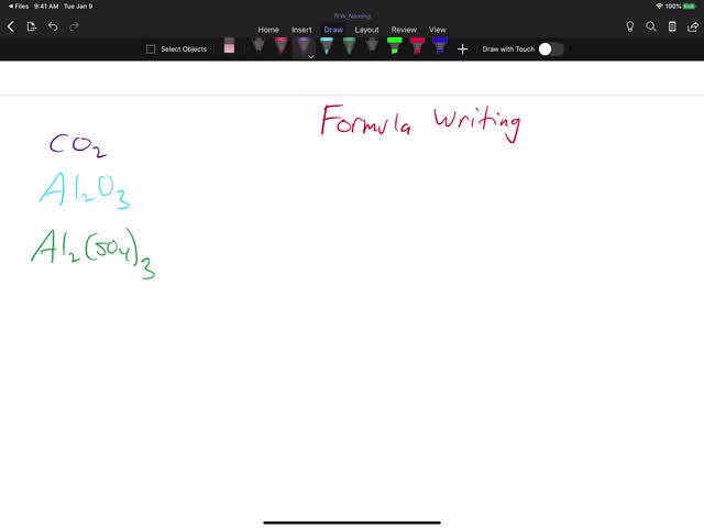 Formula Writing 1 of 3