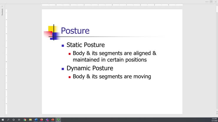 Posture lecture Tuesday, December 1, 2020 at 2:17:13 PM