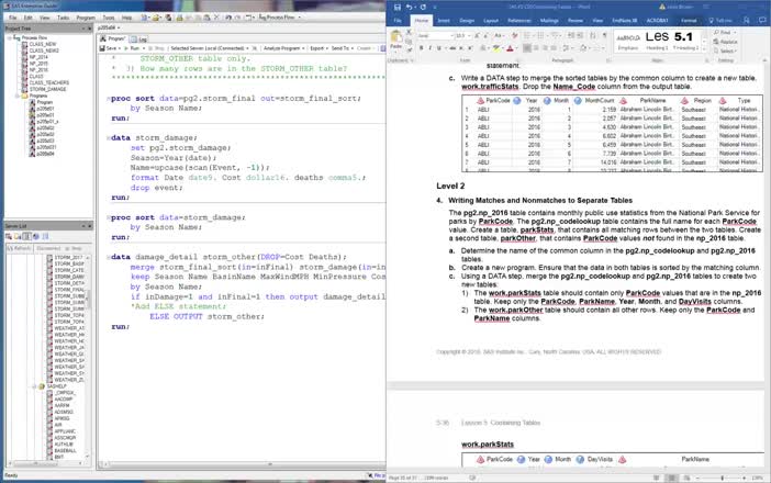 Video 60: SASP2 Chapter 5.2 Merging Tables Exercises