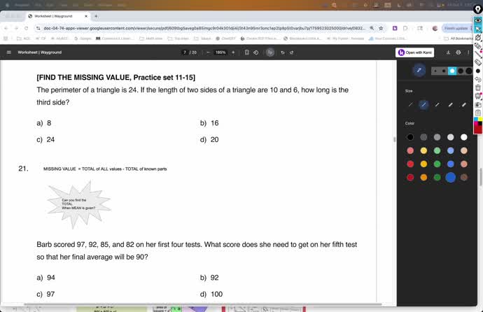 Week 6, Pt. 3: Finding missing value given the mean, median, or range ...