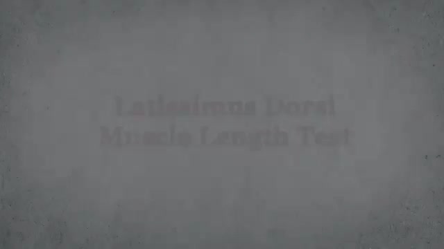 Latissimus Dorsi Muscle Length Test