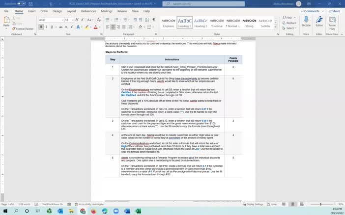 Chapter 5 Practice Steps 1 through 7