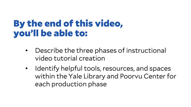 Instructional Video Tutorials at Yale Library